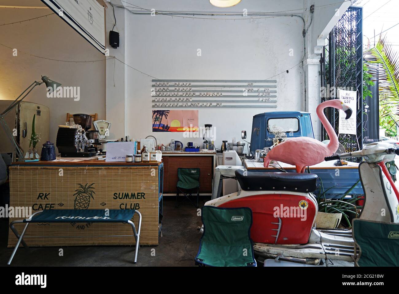 Interior design and decoration of local coffee bar and flag ship store ...