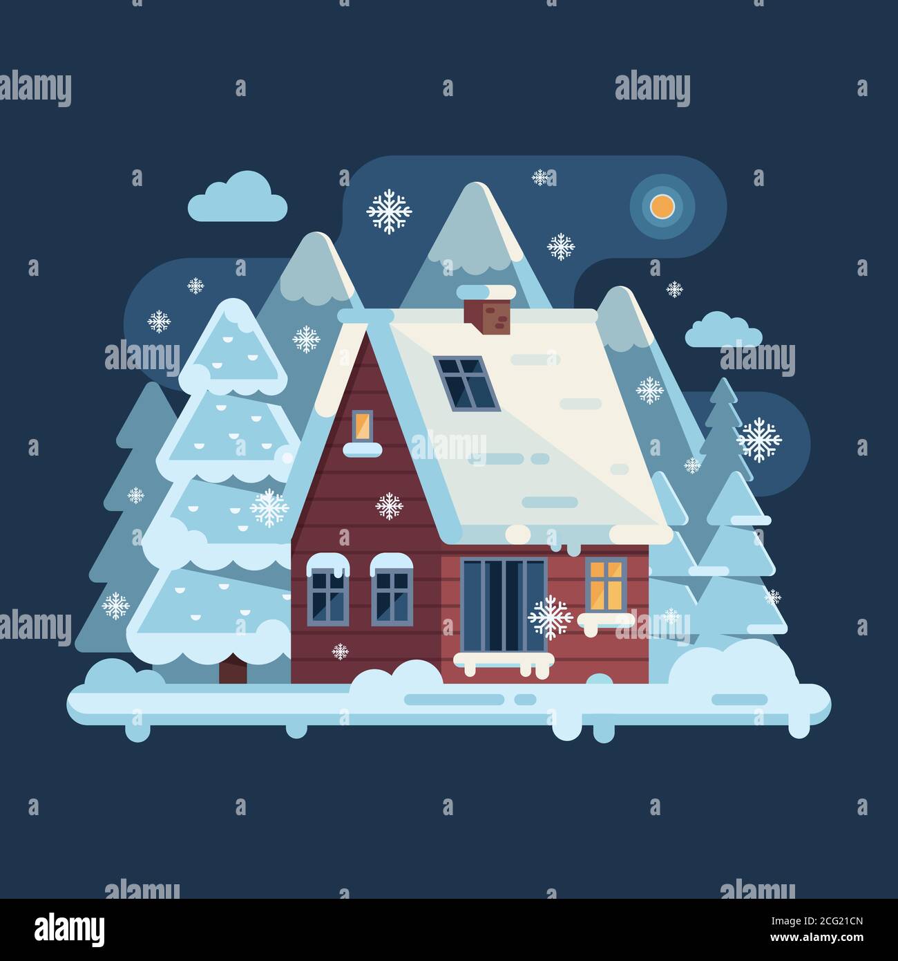 Cozy cabin Stock Vector Images - Alamy