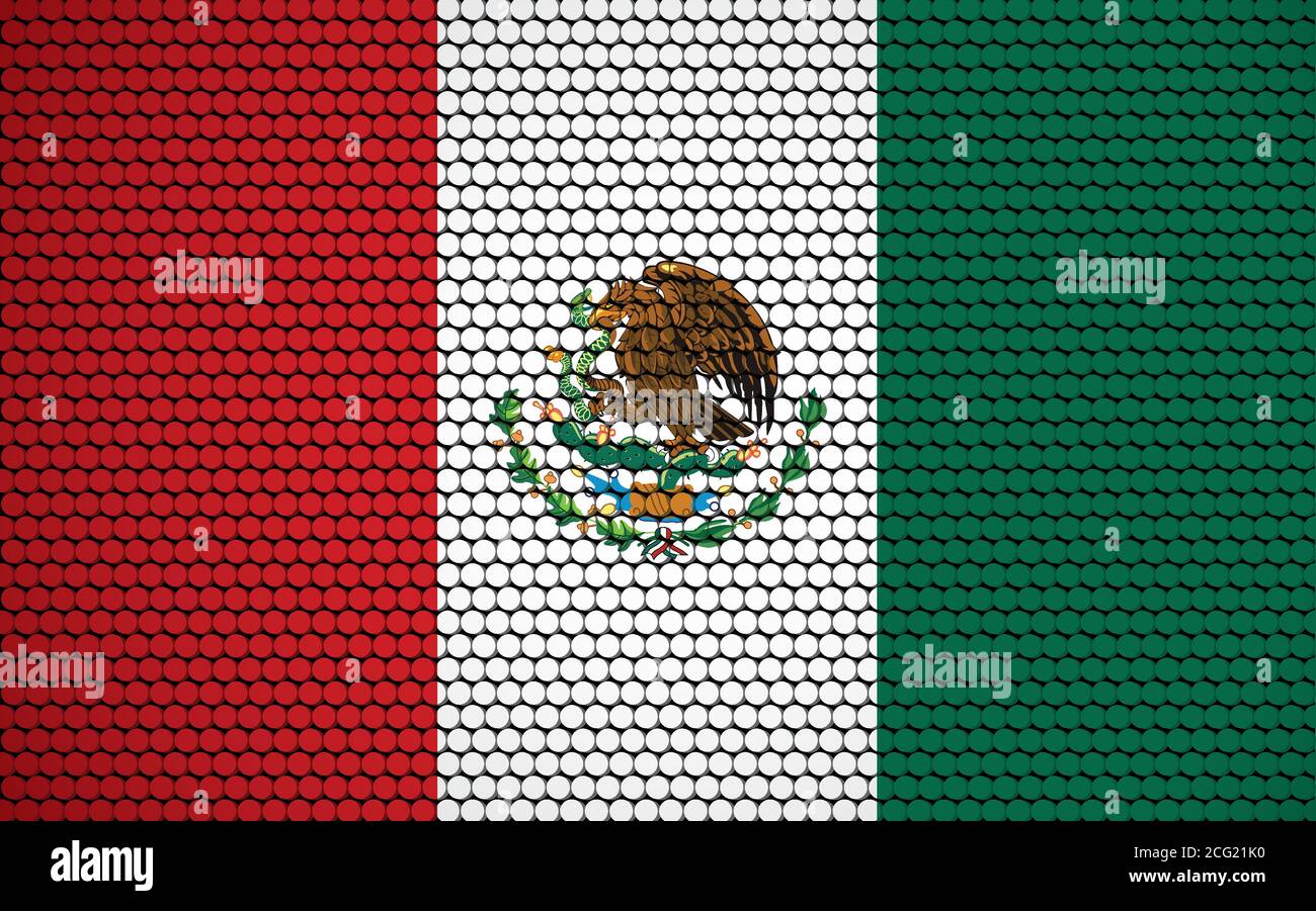 Abstract flag of Mexico made of circles. Mexican flag designed with ...