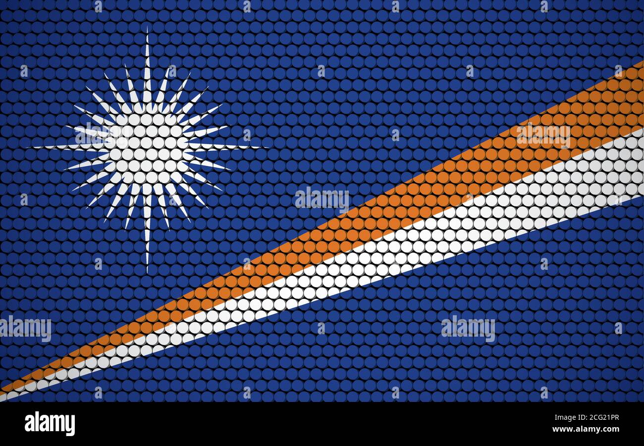 Abstract flag of Marshall Islands made of circles. Marshallese flag ...