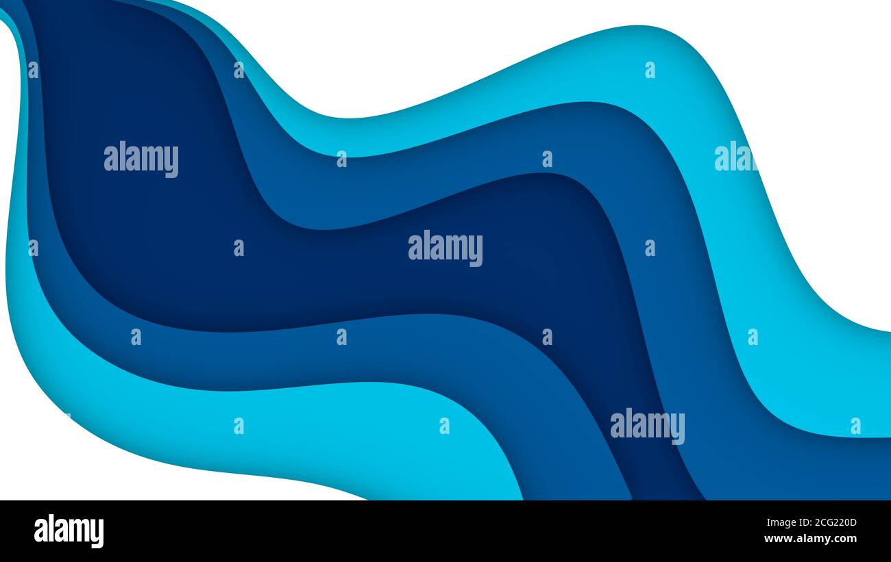 Background with blue and white color paper cut shapes. 3D abstract ...