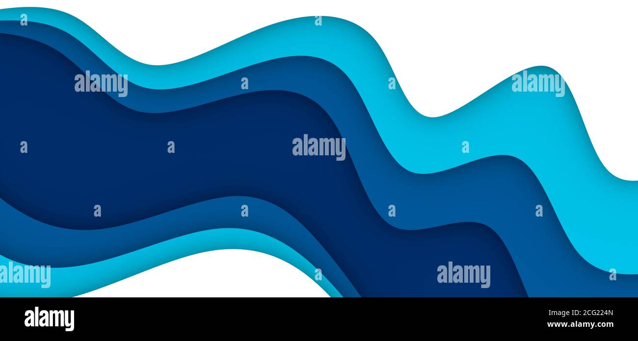 Background with blue and white color paper cut shapes. 3D abstract ...