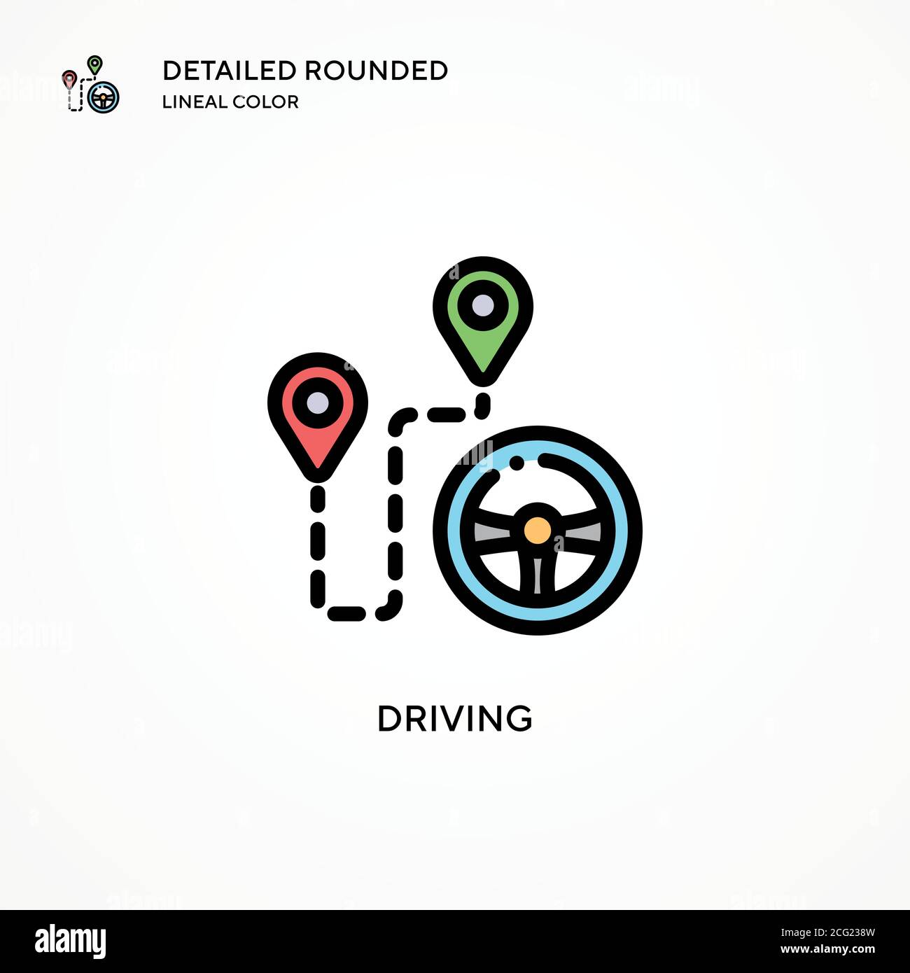 Driving vector icon. Modern vector illustration concepts. Easy to edit ...