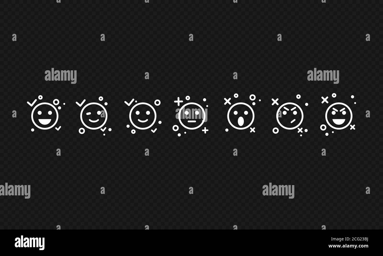 Feedback design with emotions scale on transparent background. Rating ...