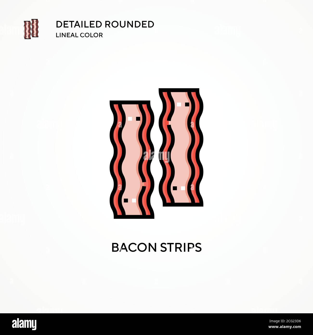 Bacon strips vector icon. Modern vector illustration concepts. Easy to edit and customize Stock ...