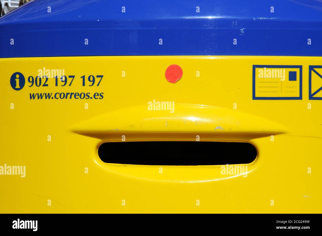 Modern Spanish post box in the city centre, Malaga, Spain Stock Photo ...