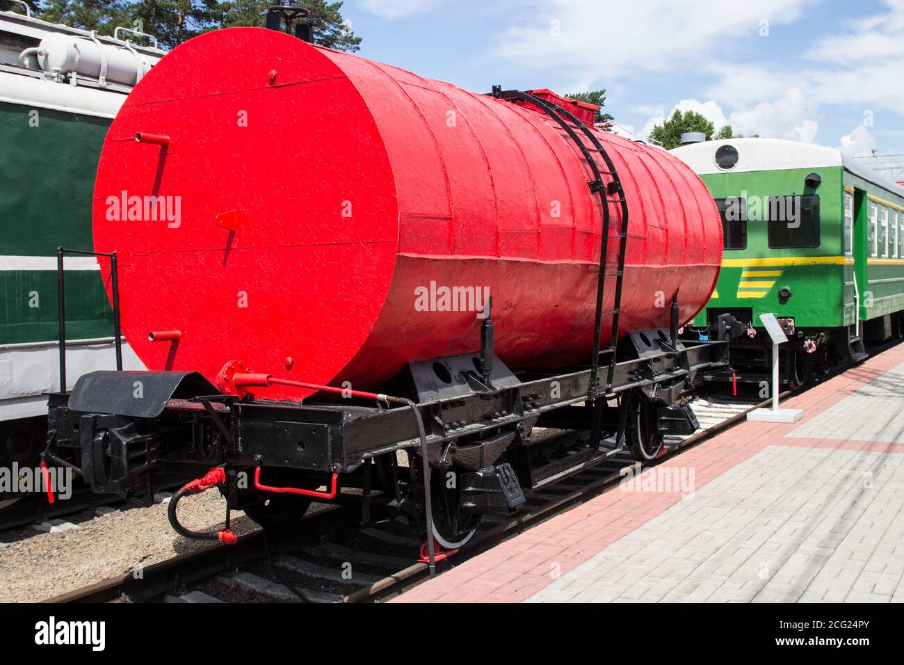 Museum for Railway Technology Novosibirsk. Old, Soviet railway freight ...