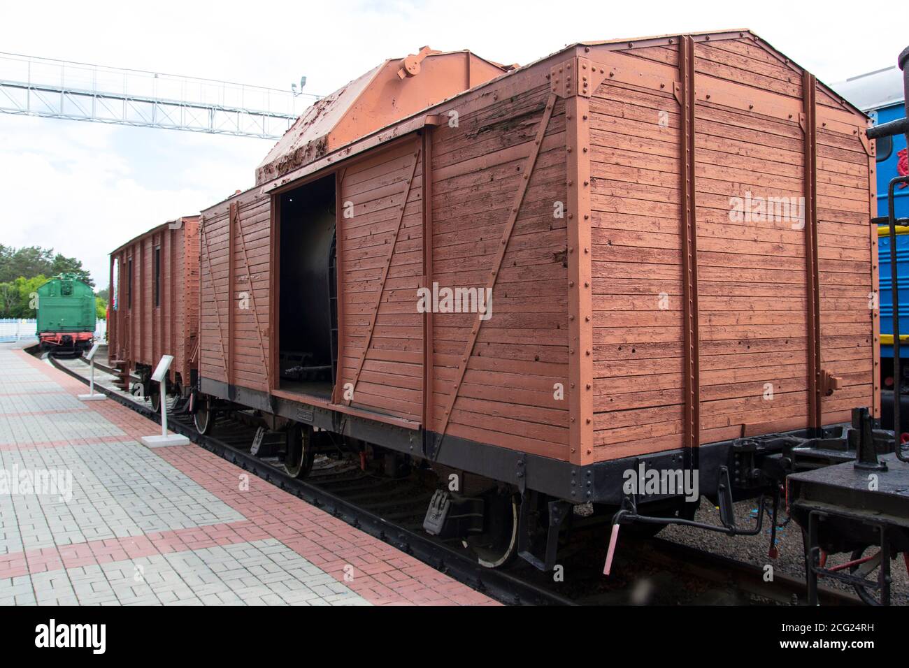 Museum for Railway Technology Novosibirsk. Old, Soviet railway freight ...