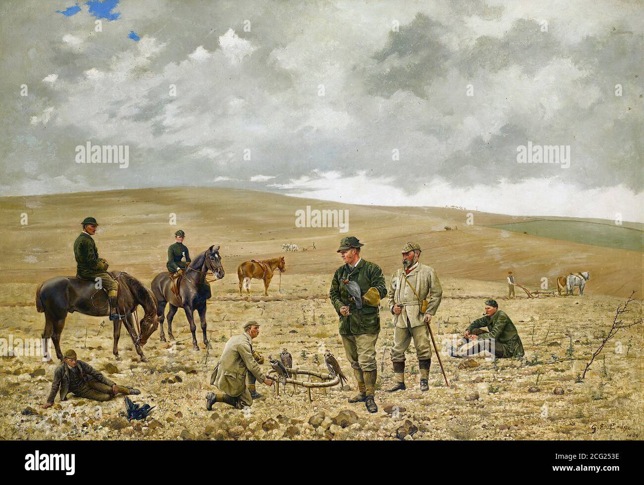 Lodge George Edward - Rook Hawking near Chesterfield Cambridgeshire ...