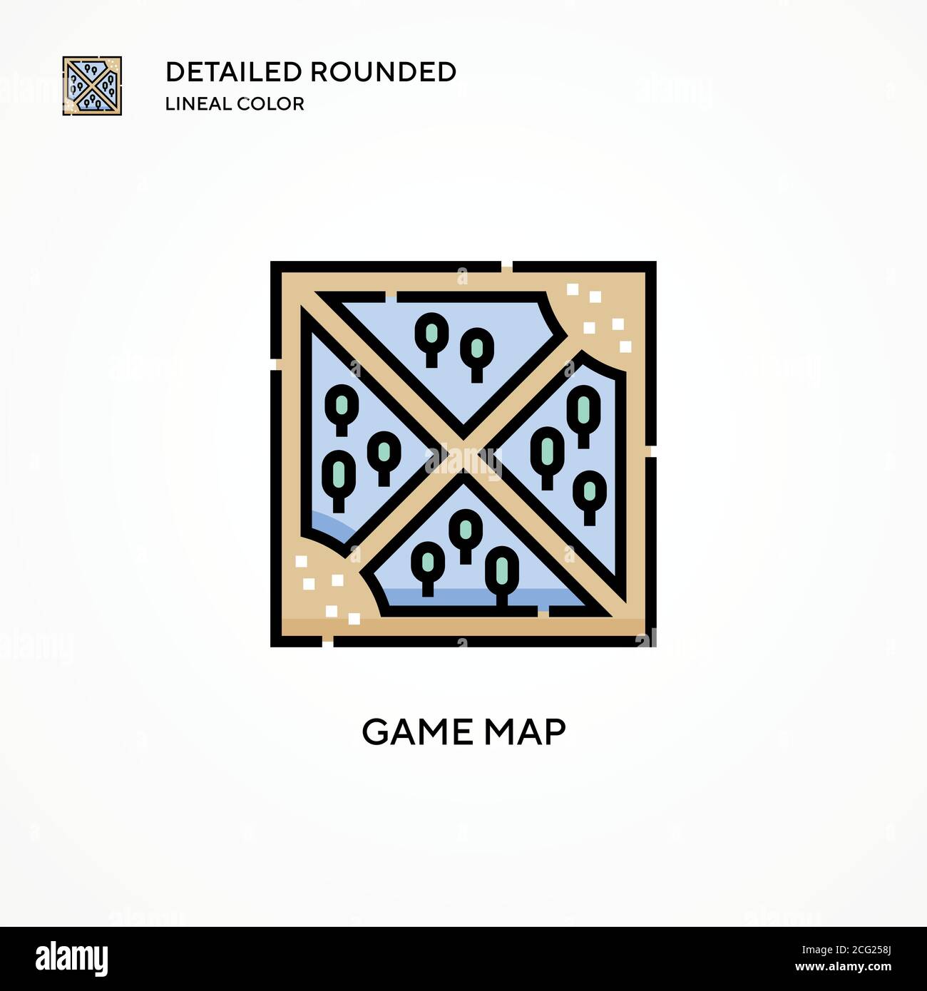 Game map vector icon. Modern vector illustration concepts. Easy to edit ...