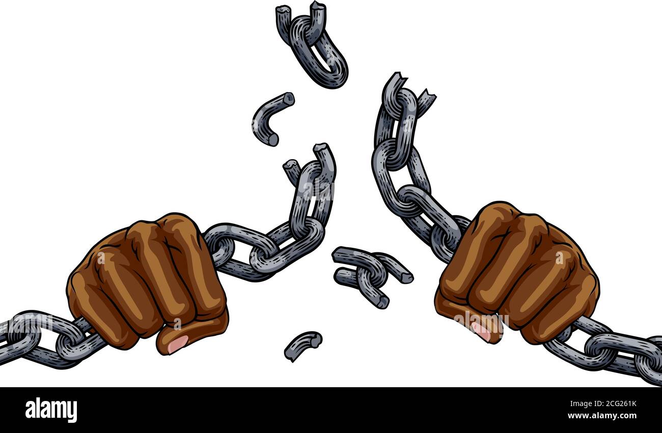 Hands Breaking Chain Links Freedom Design Stock Vector Image & Art - Alamy