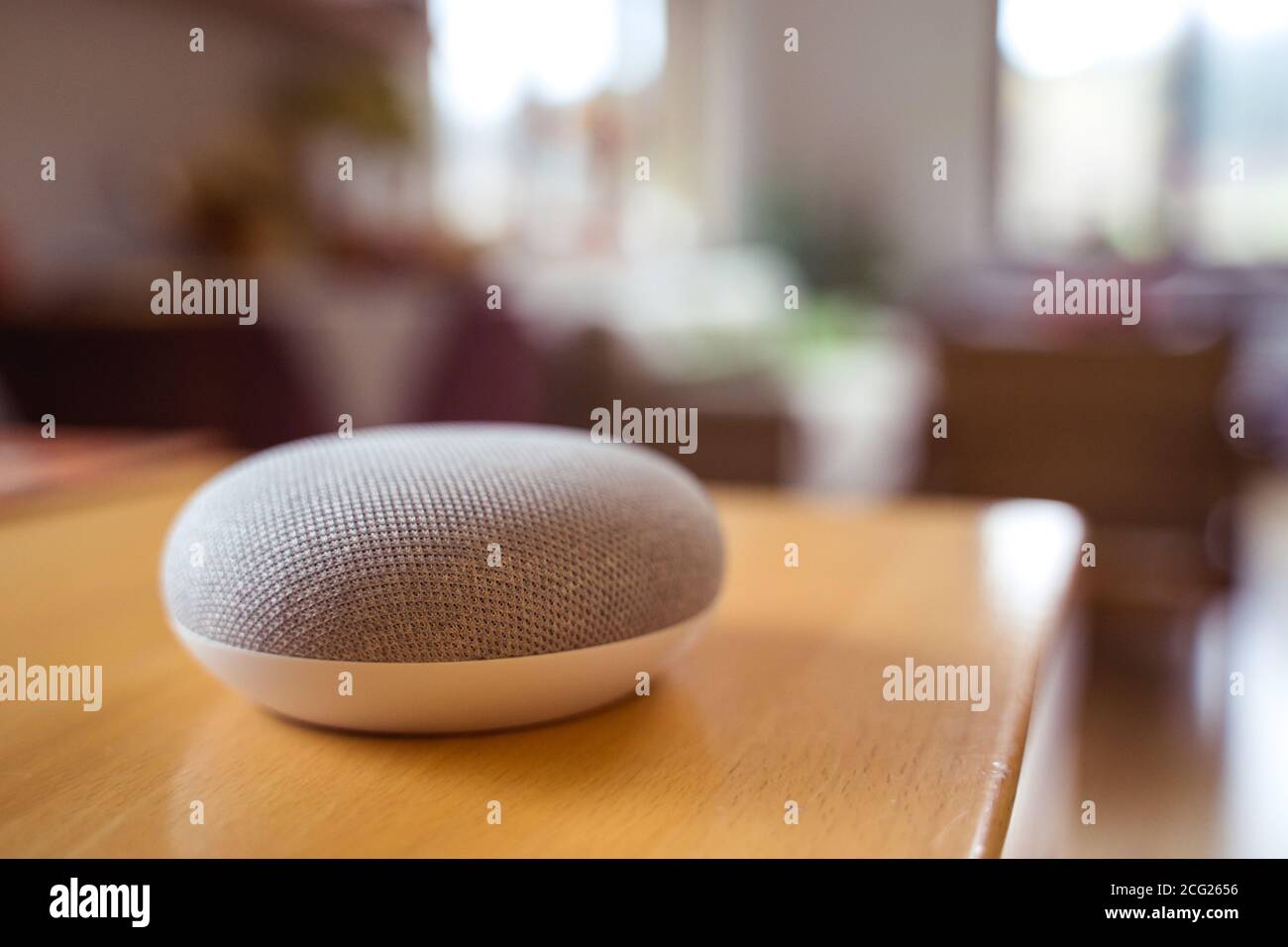 Smart speaker in home interior Stock Photo - Alamy