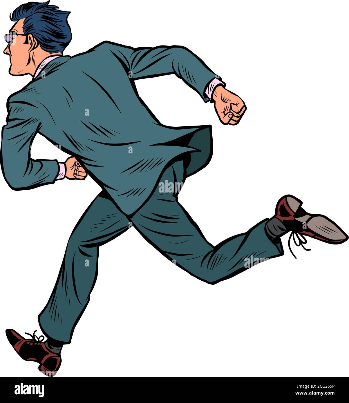 Male running late work Stock Vector Images - Alamy