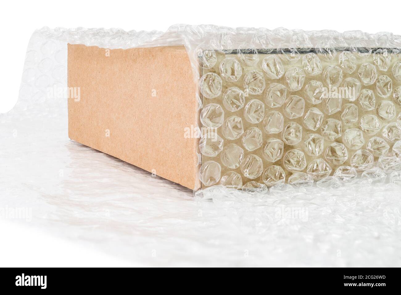 Bubbles covering the box by bubble wrap for protection product cracked ...