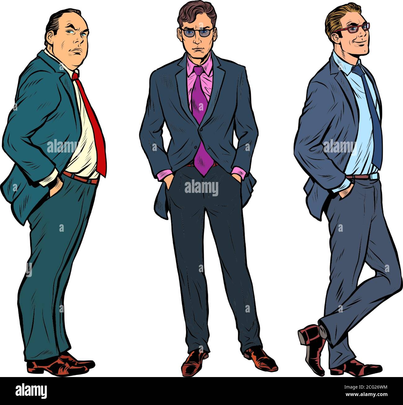 Three handsome young men Stock Vector Images - Alamy