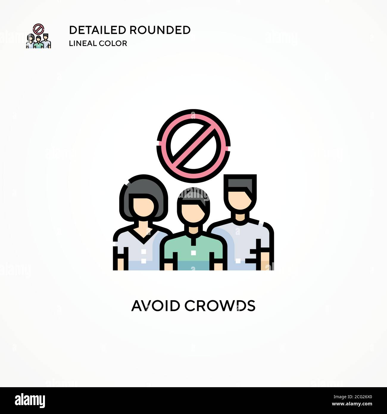 Avoid crowds vector icon. Modern vector illustration concepts. Easy to ...