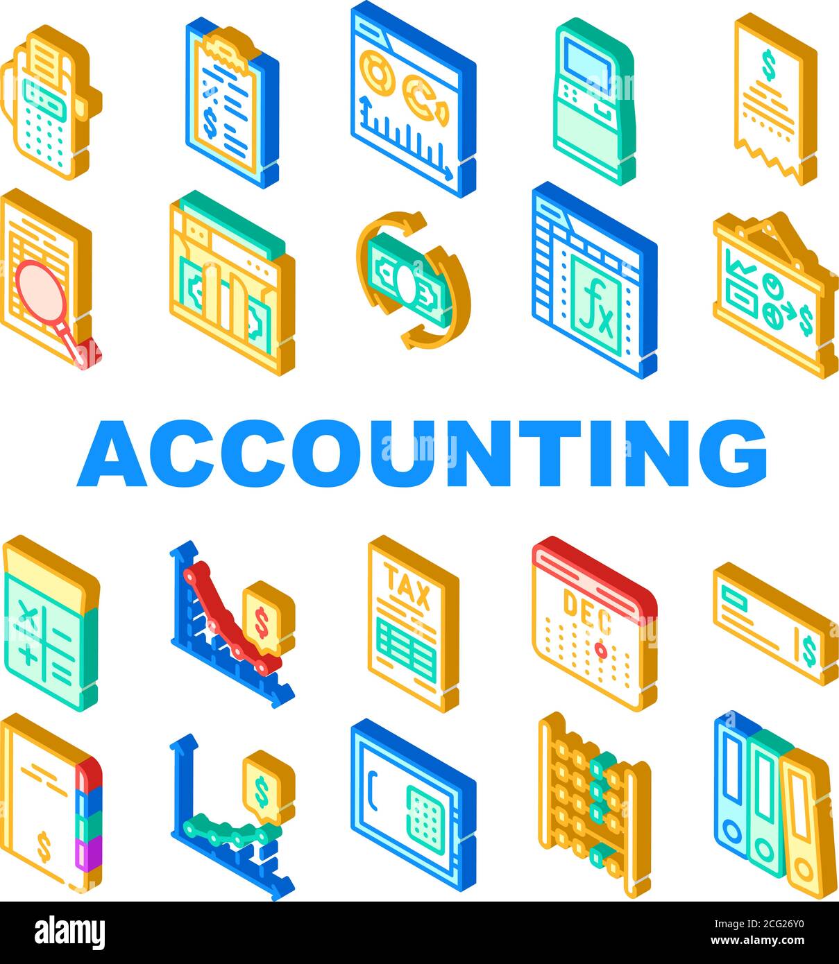 Accounting And Finance Collection Icons Set Vector Stock Vector Image ...