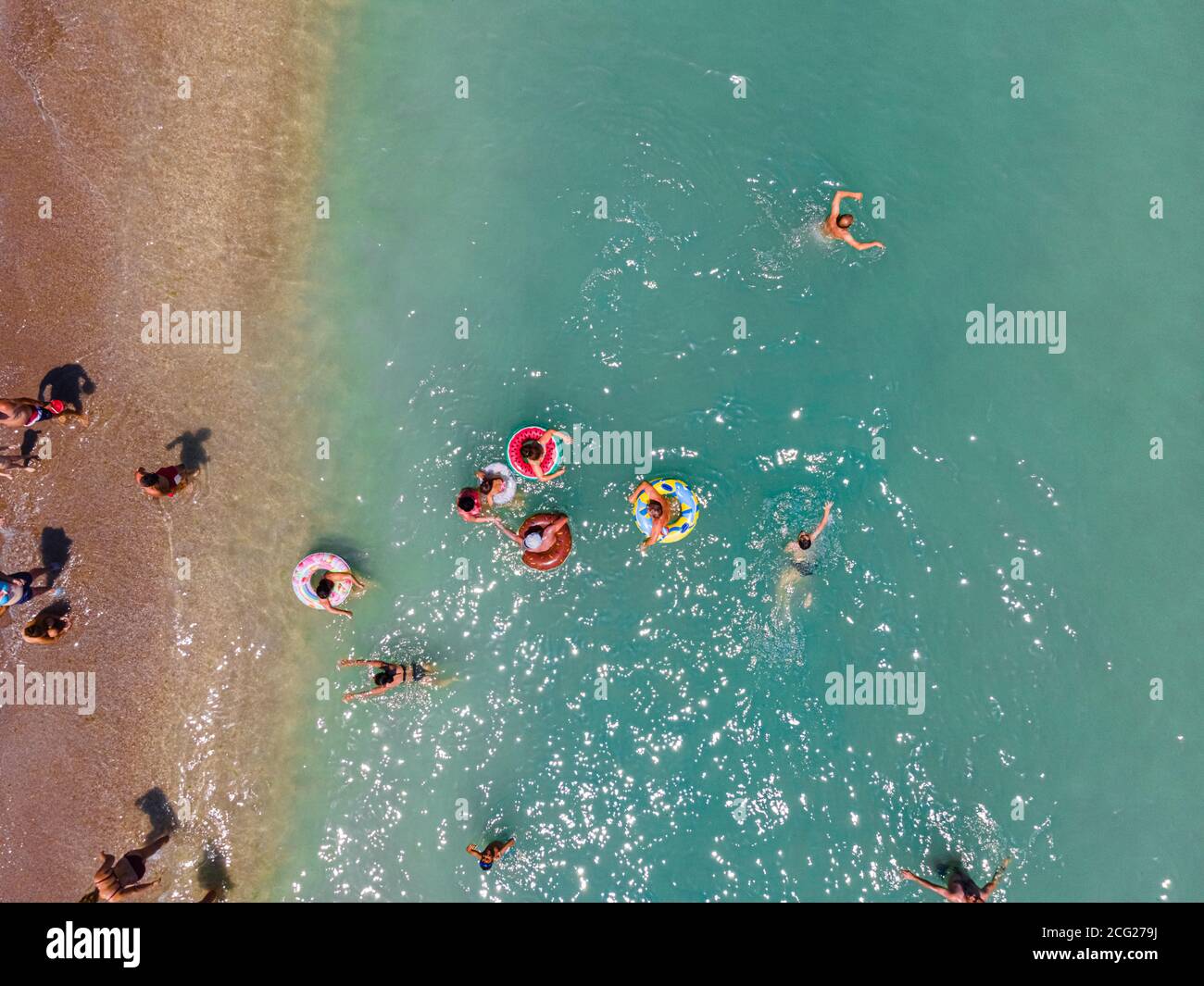 People Swimming In Ocean, Aerial Sea Photography Stock Photo - Alamy