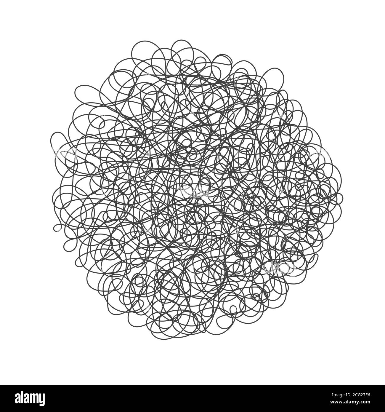 Tangle chaos abstract hand drawn messy scribble ball vector ...
