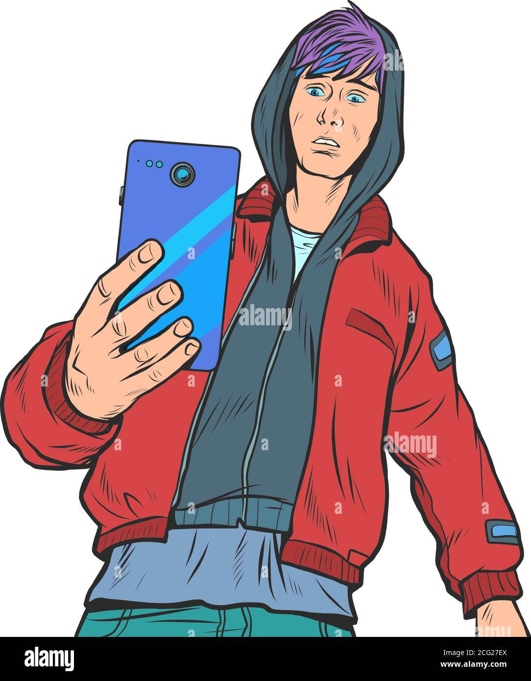 Teen boy portrait Stock Vector Images - Alamy