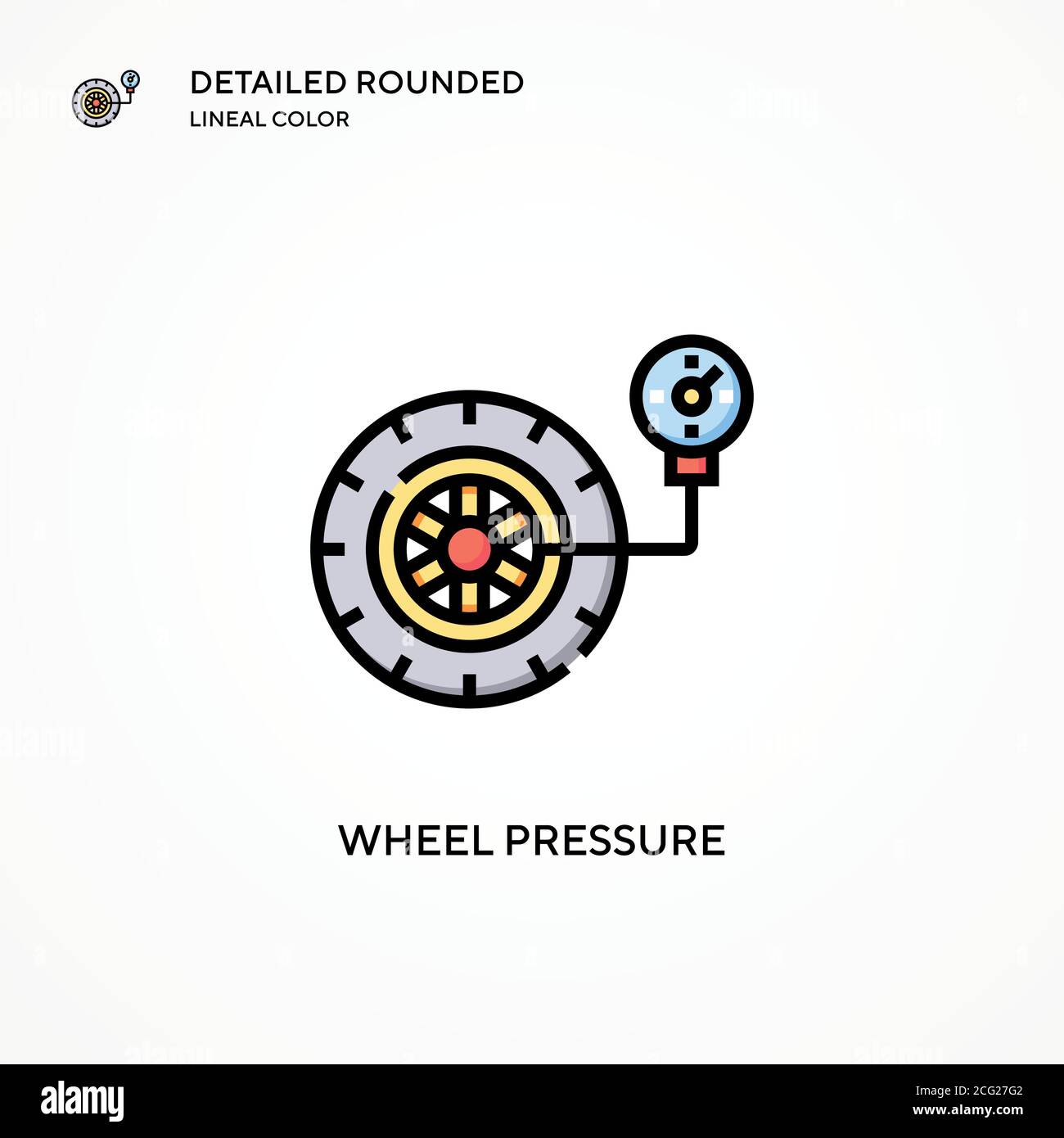 Wheel pressure vector icon. Modern vector illustration concepts. Easy ...