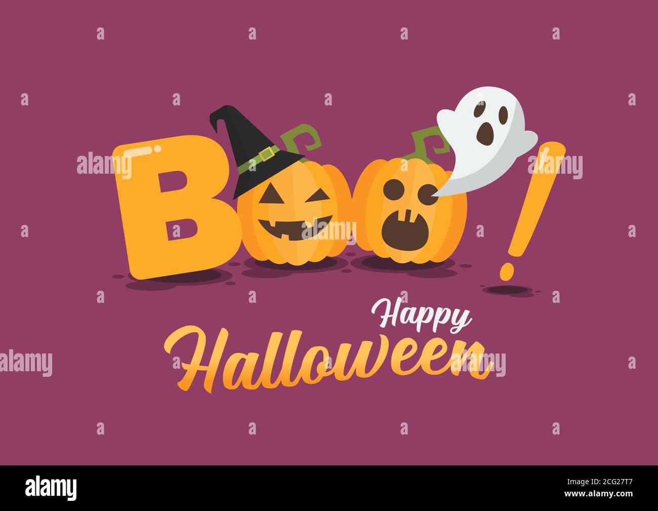 Happy Halloween poster. Halloween Pumpkins is part of Boo word. Vector ...