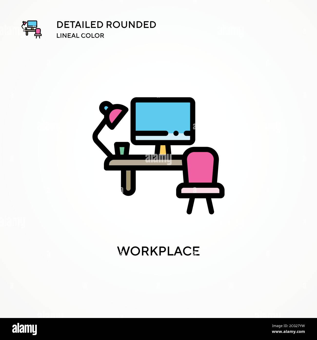Workplace vector icon. Modern vector illustration concepts. Easy to ...