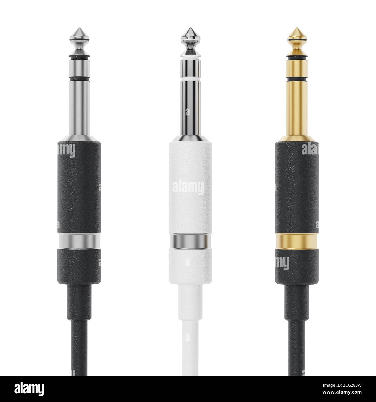 Audio jacks isolated on white background. 3D illustration Stock Photo ...