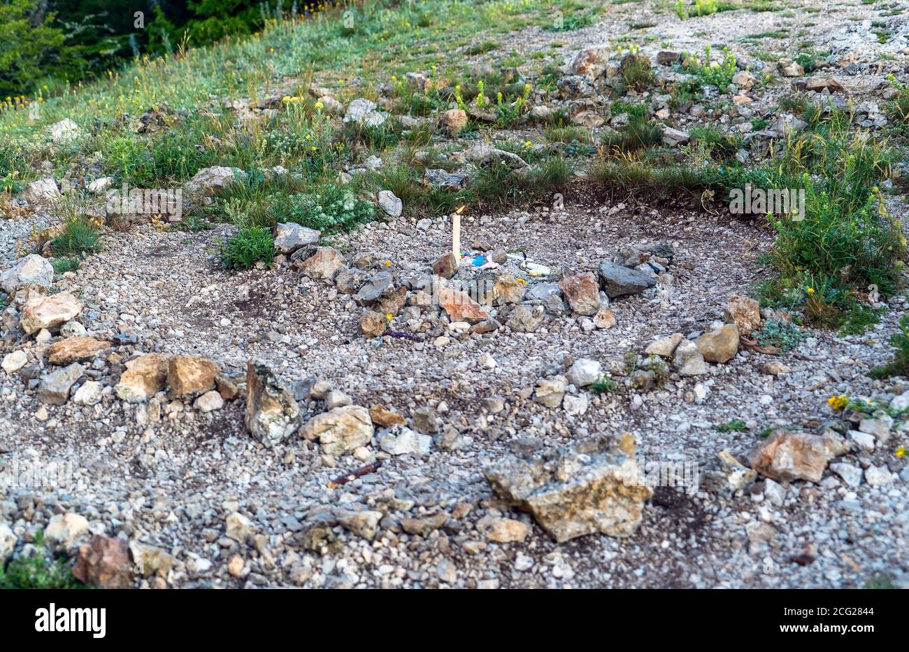 The labyrinth in the temple of the sun .southern Crimean coast Stock ...