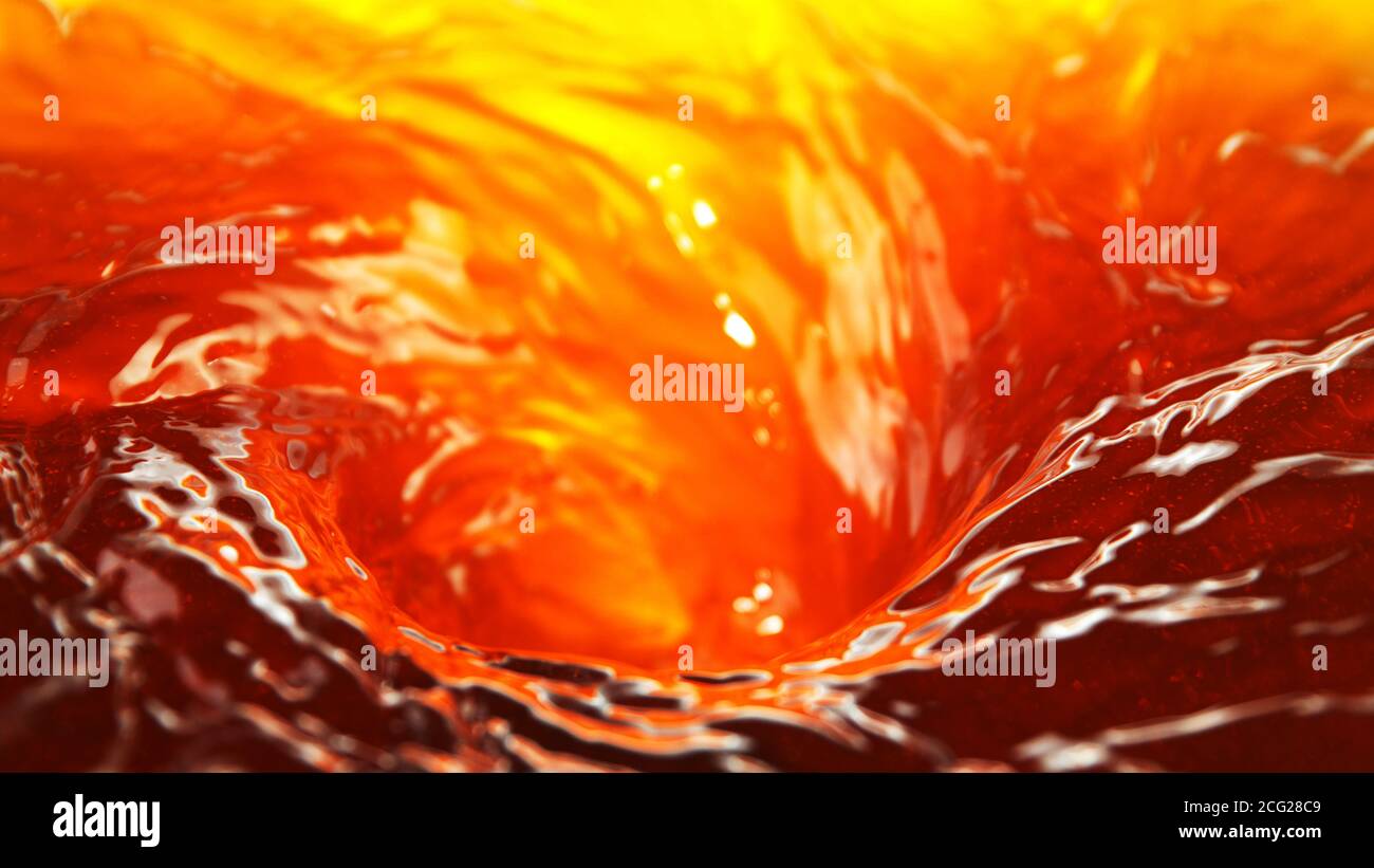 Cola twister, freeze motion of rotating cola or tea surface ...