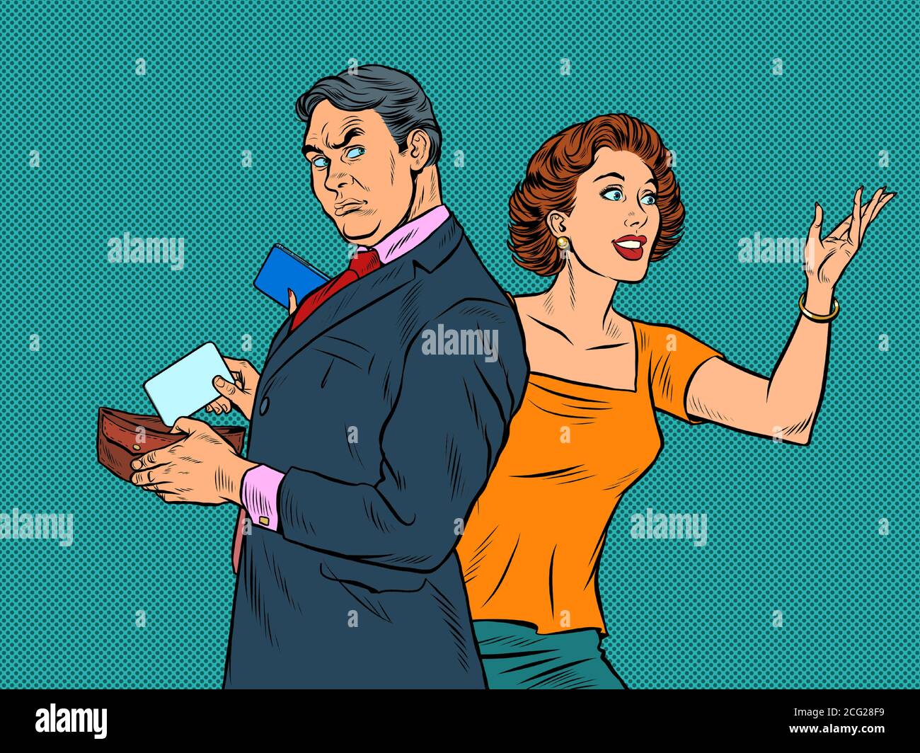 Couple paying purchase credit card Stock Vector Images - Alamy
