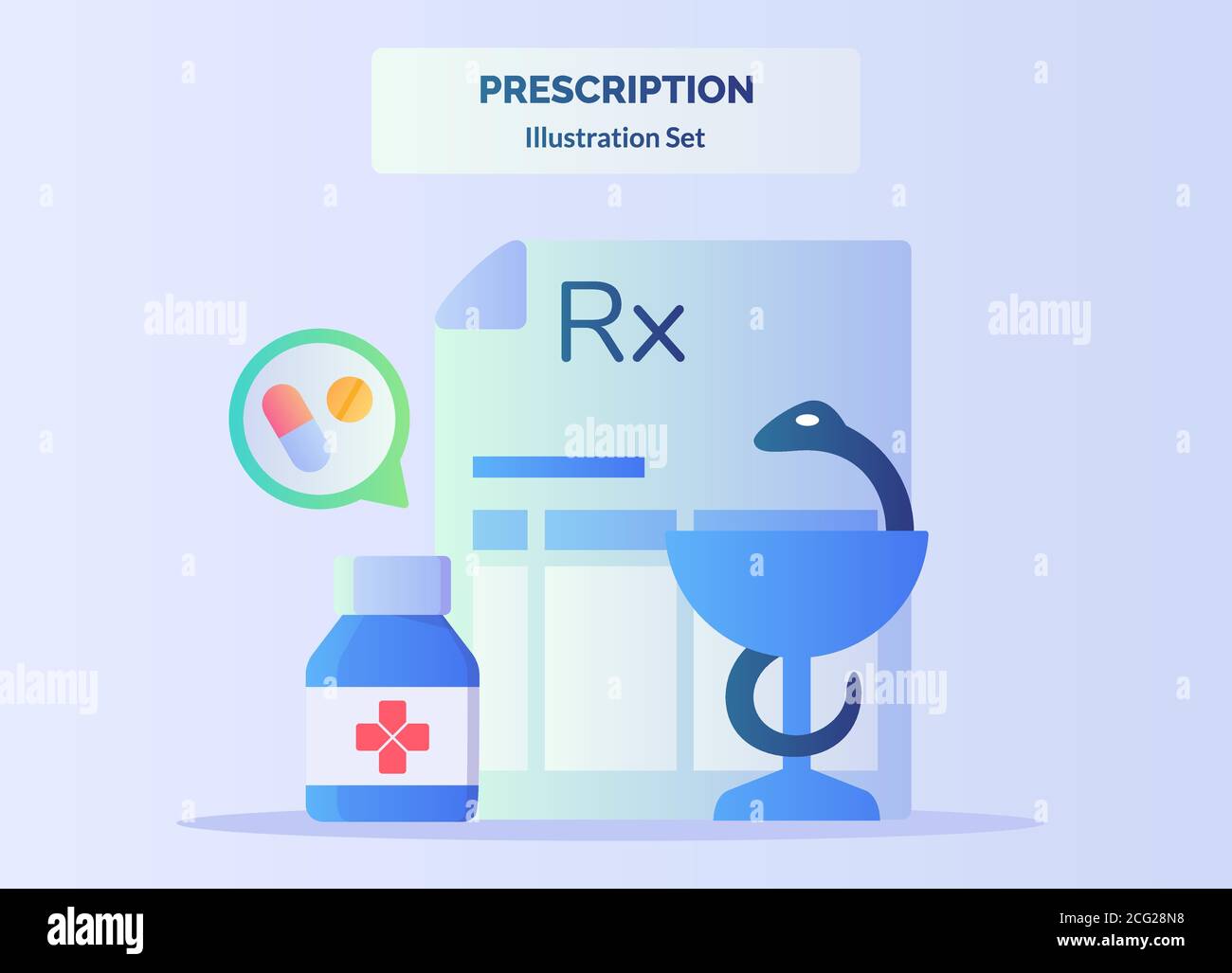 rescription illustration set doctor prescription background drug tablet ...