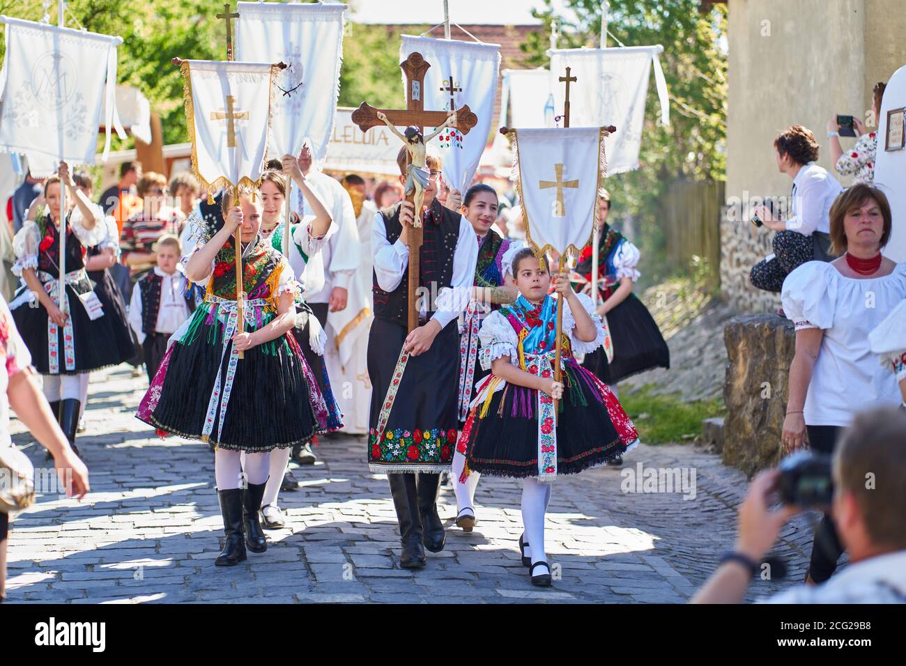 Procession during an Easter Holy Mass in an old village - Holloko ...