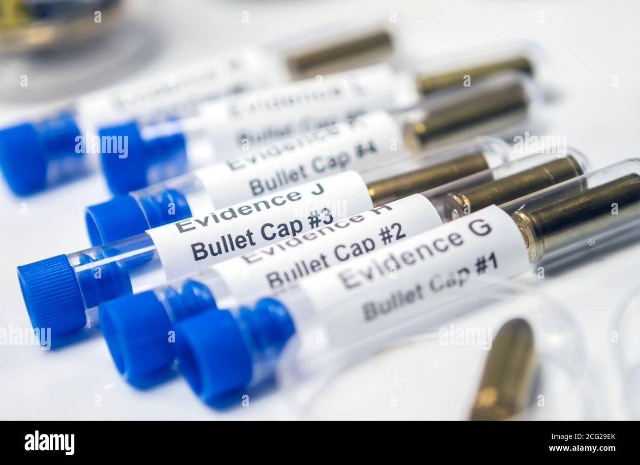 Criminalistic Laboratory, Bullet shell analysis, conceptual image Stock ...