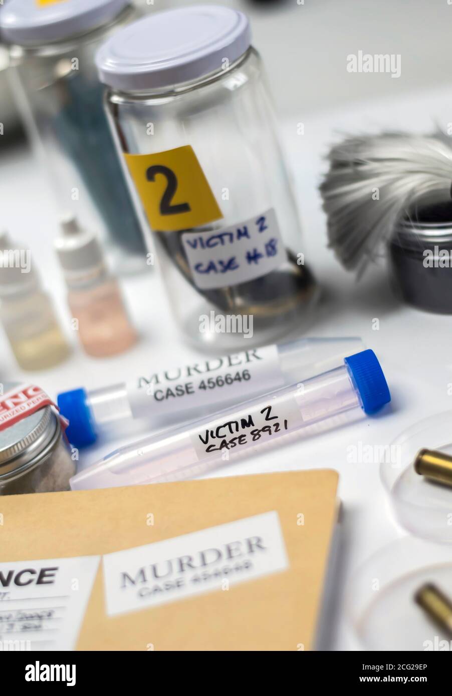 Criminalistic Laboratory, Bullet shell analysis, conceptual image Stock ...