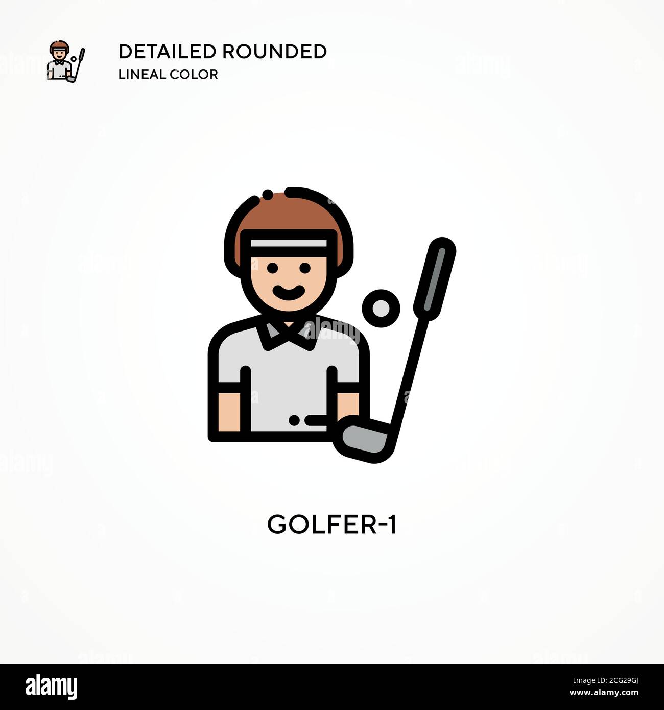 Golfer-1 vector icon. Modern vector illustration concepts. Easy to edit ...
