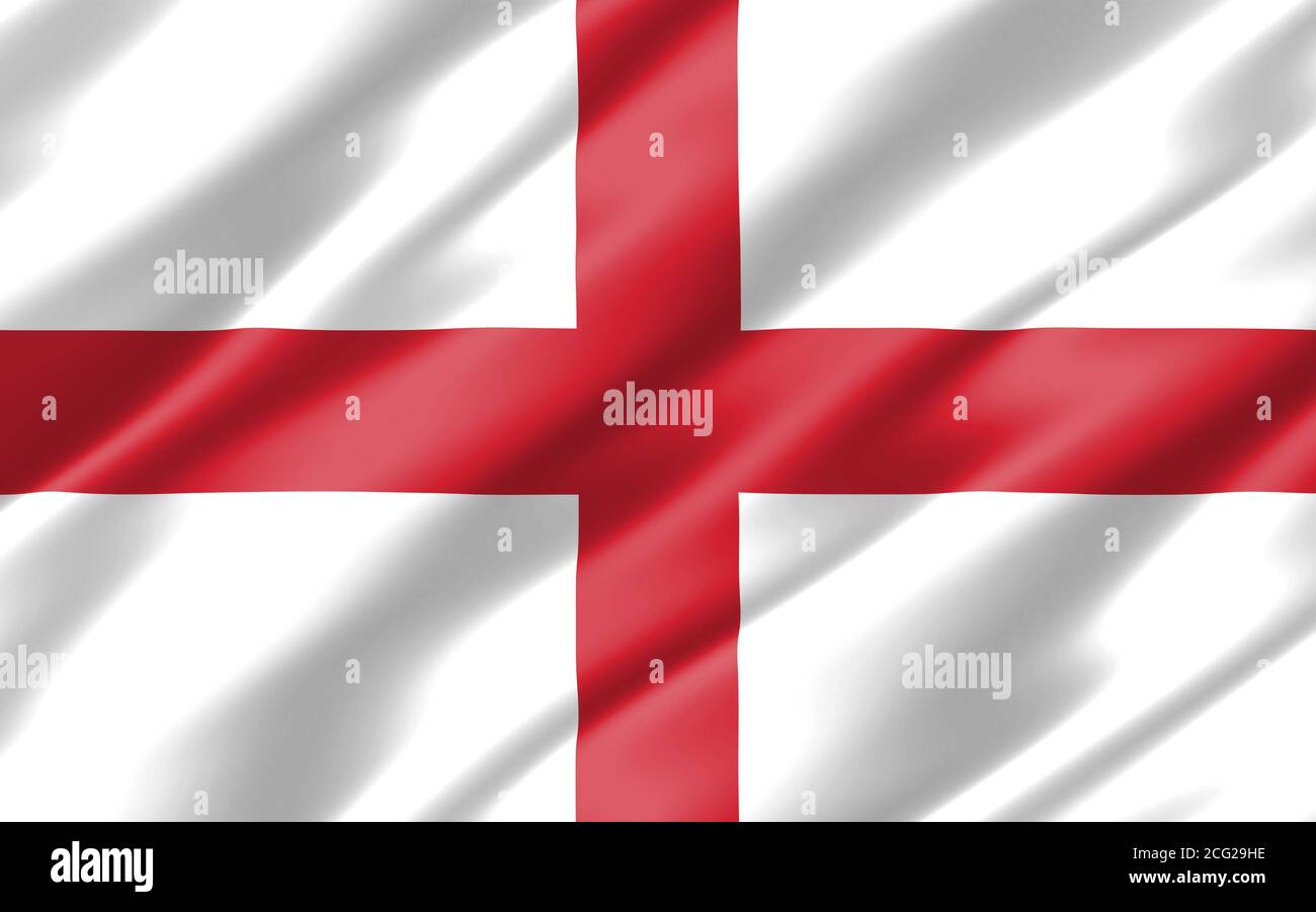 Silk wavy flag of England graphic. Wavy English flag illustration ...