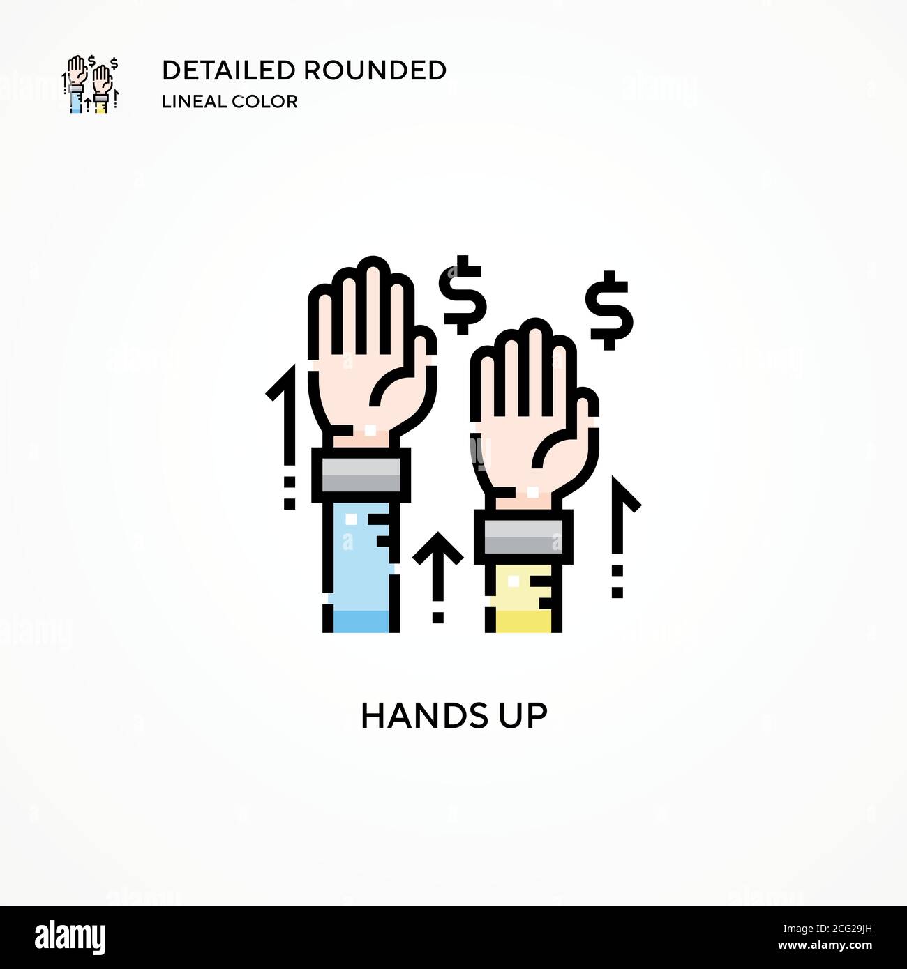 Hands up vector icon. Modern vector illustration concepts. Easy to edit ...