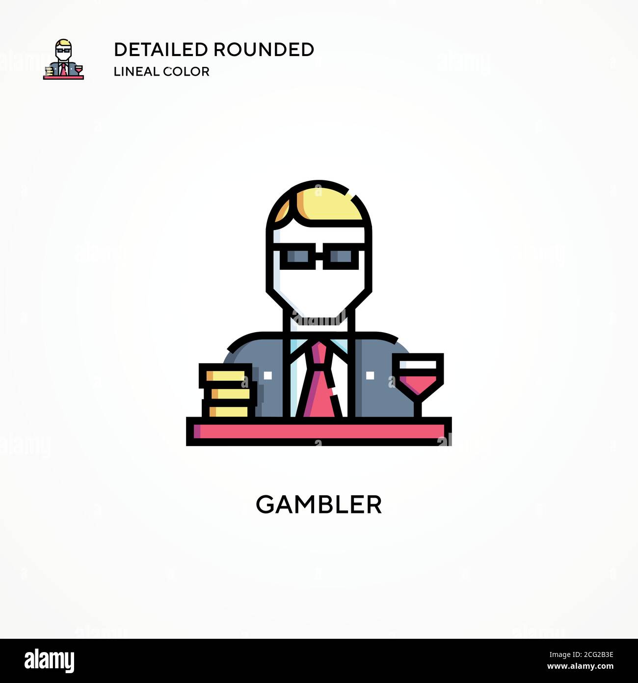 Gambler vector icon. Modern vector illustration concepts. Easy to edit ...