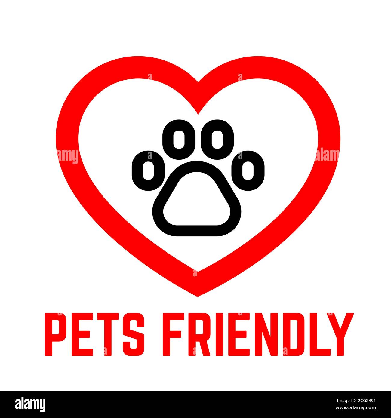 Pets friendly sign isolated on white background Stock Vector Image ...