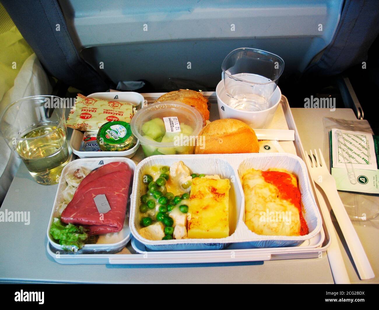airline food in airplane Stock Photo - Alamy