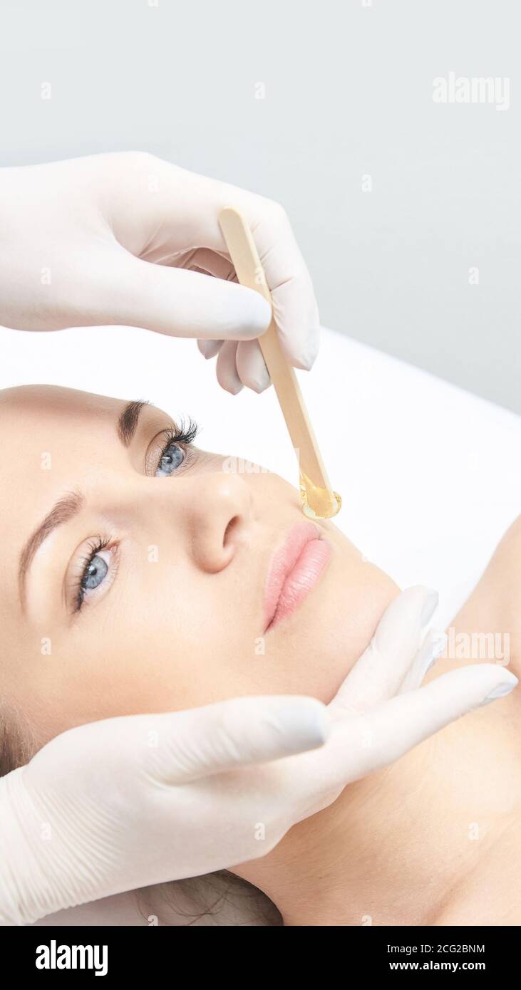 Hair removal depilation. Female skin routine. Bodycare Stock Photo - Alamy