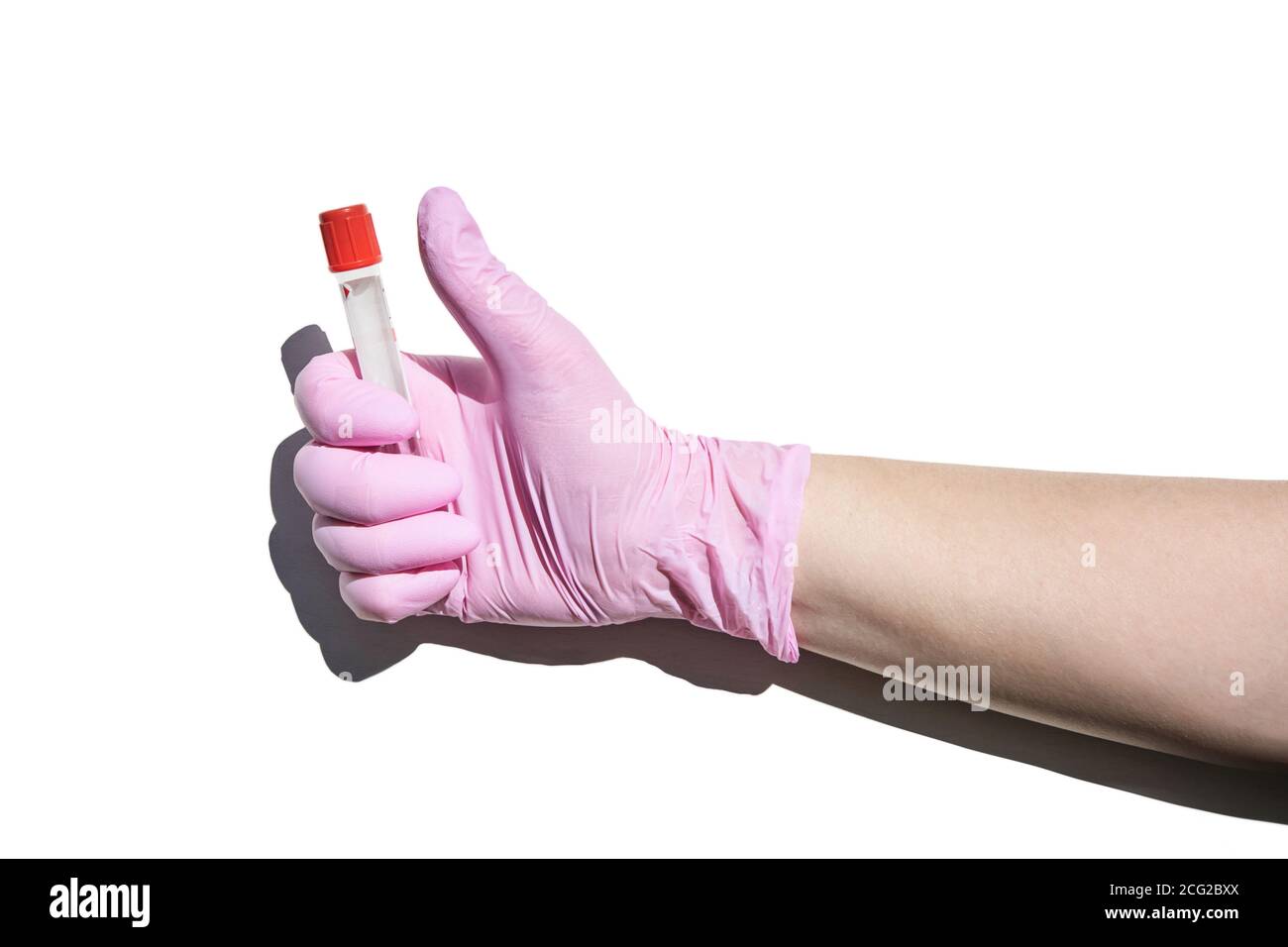 Scientist holding sample test tube Cut Out Stock Images & Pictures - Alamy