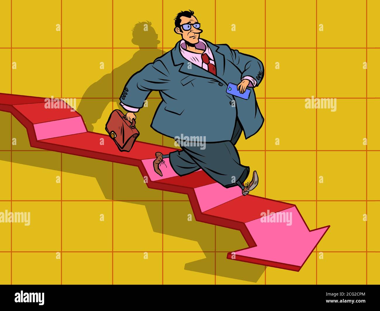 Businessman graph trend line Stock Vector Images - Alamy