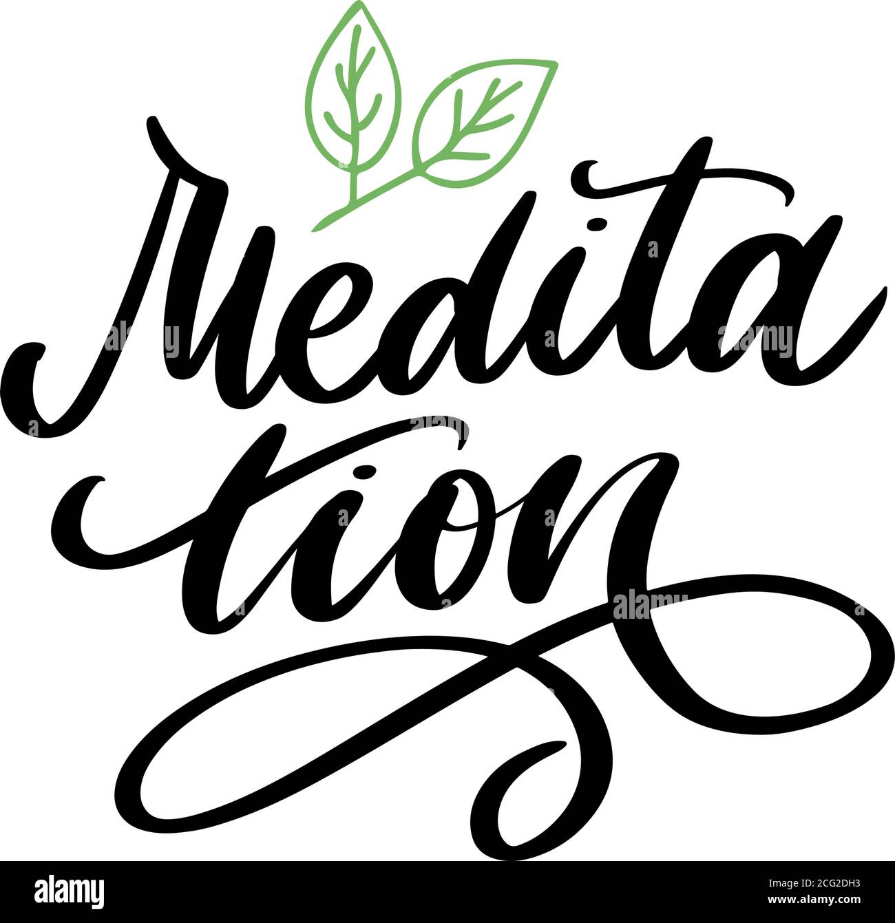 Vector illustration of My Therapy is meditation. Lettering poster for ...