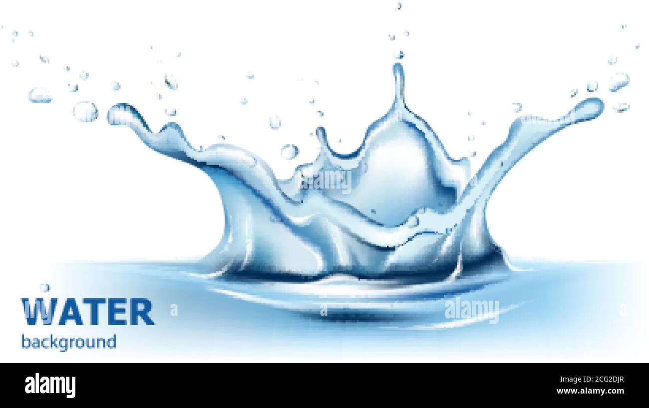Water splash with reflection background. Realistic. Vector Stock Vector ...