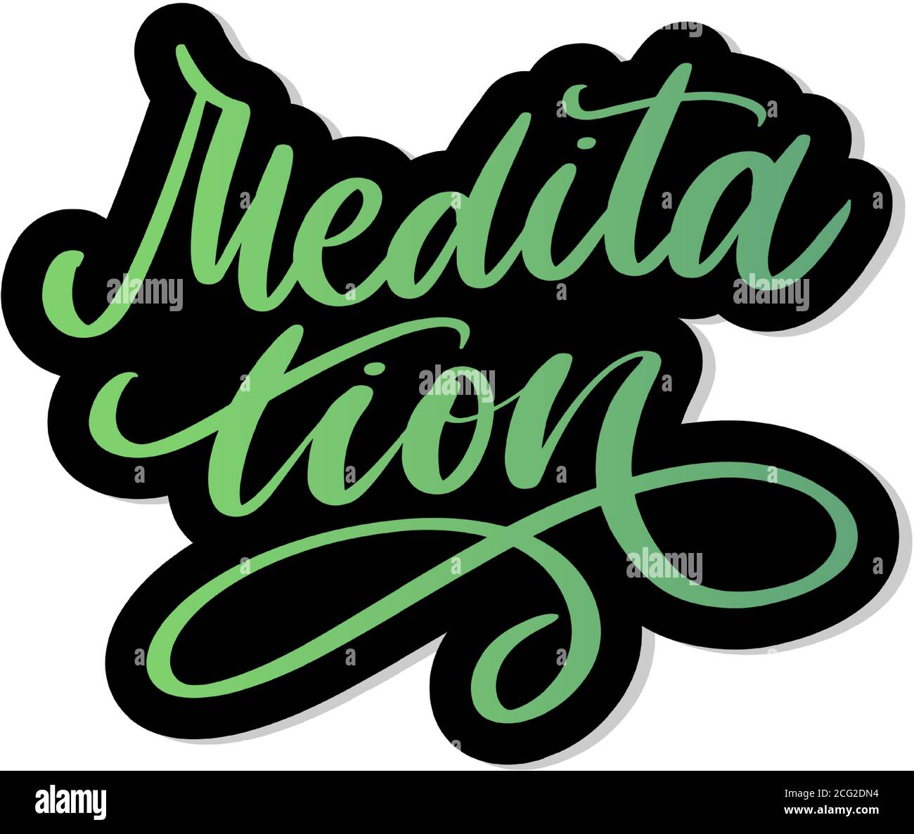 Vector illustration of My Therapy is meditation. Lettering poster for ...