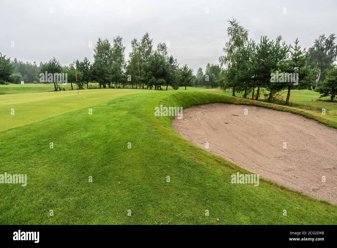 Golf course bunker obstacle view Stock Photo - Alamy