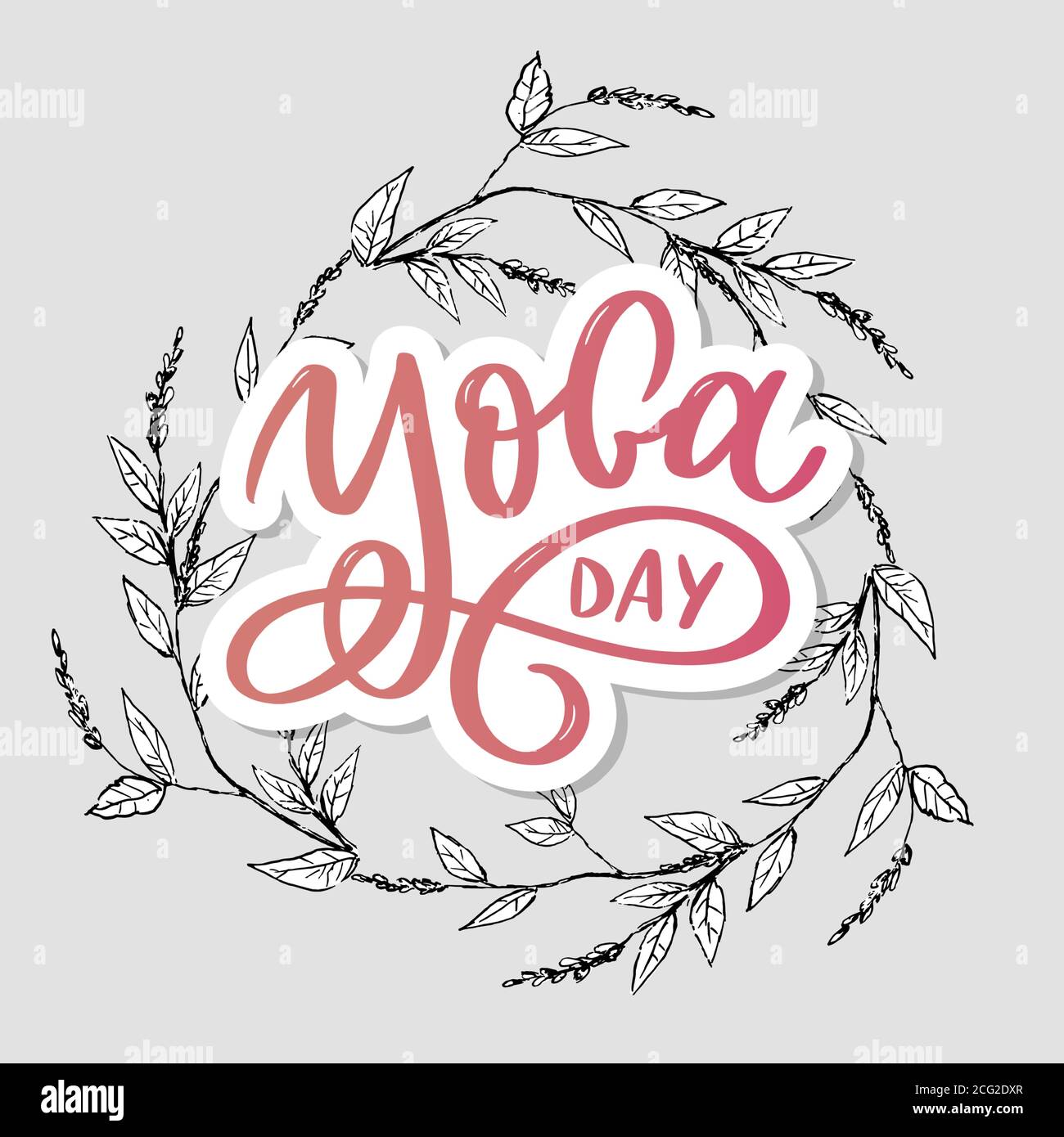 Lettering Yoga. Vector background International Yoga Day. Vector design ...