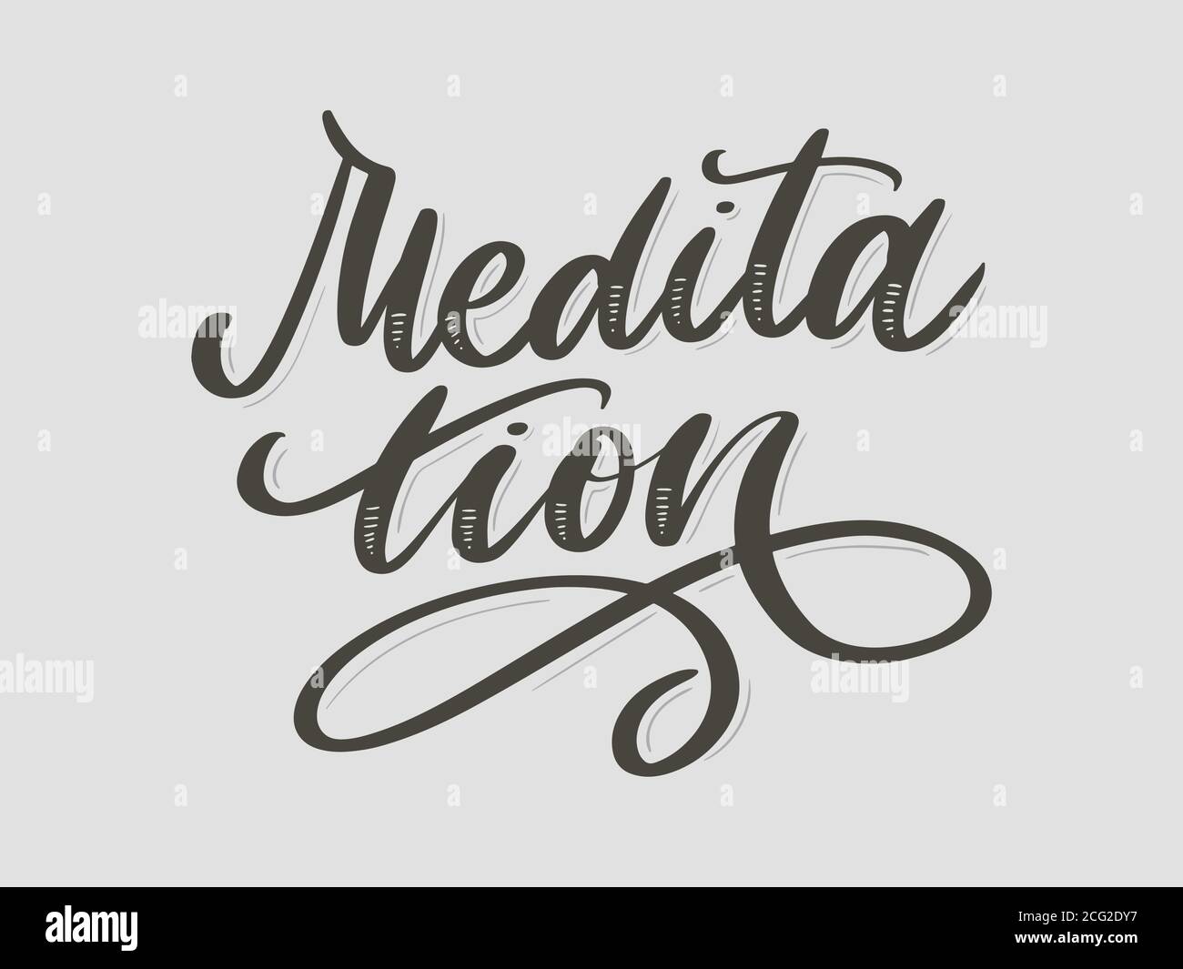 Vector illustration of My Therapy is meditation. Lettering poster for ...